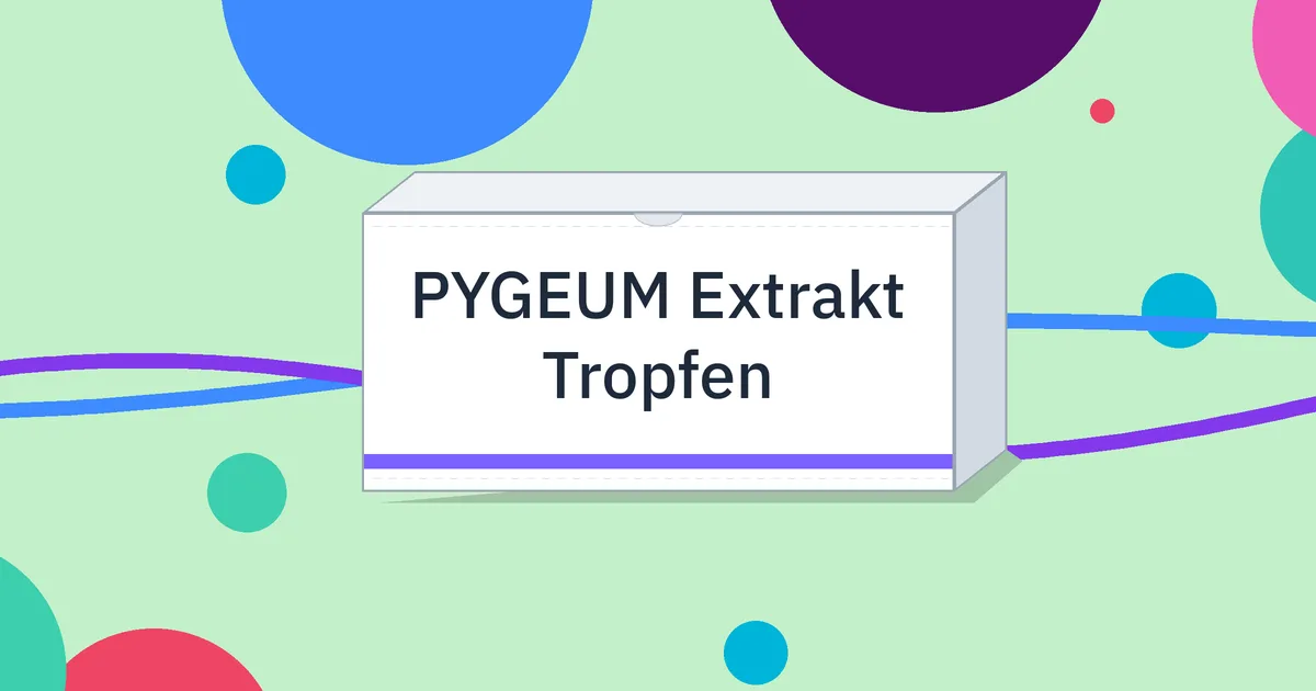 Symbolbild: Packung mit der Aufschrift PYGEUM Extrakt Tropfen (PZN 20211704) – Verfügbarkeit und Bezug in Apotheken in Frankfurt am Main