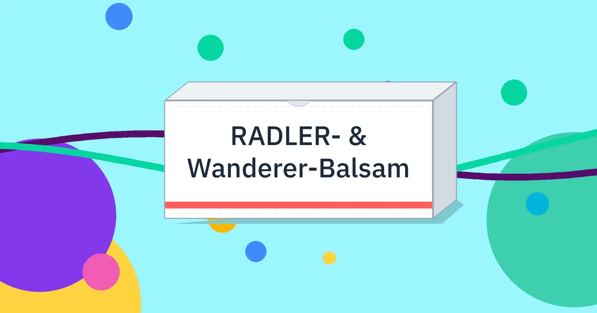 Symbolbild: Packung mit der Aufschrift RADLER- & Wanderer-Balsam (PZN 09606885) – Verfügbarkeit und Bezug in Apotheken in Frankfurt am Main