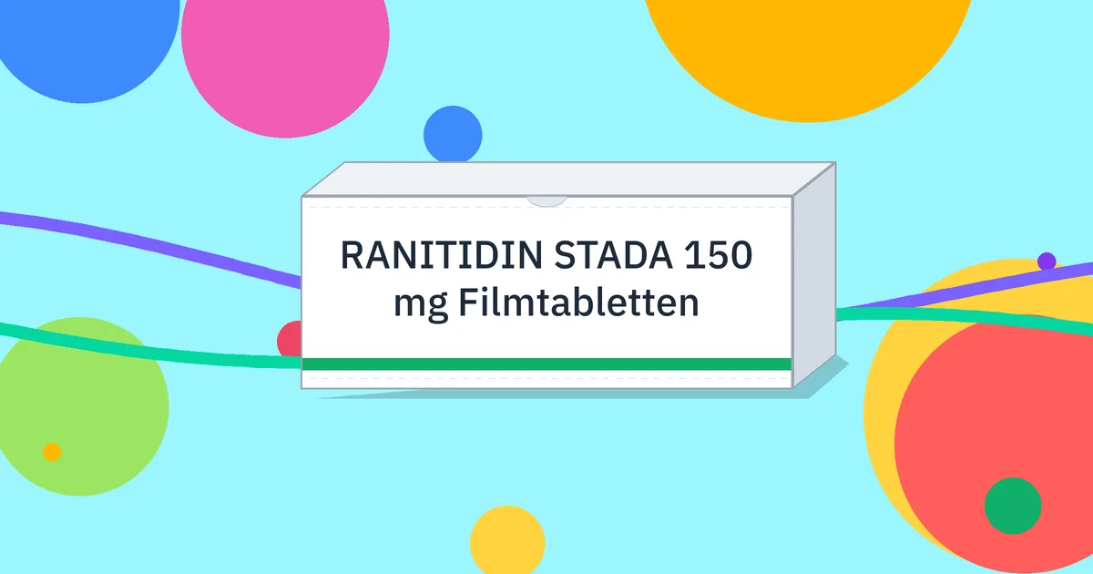 Symbolbild: Packung mit der Aufschrift RANITIDIN STADA 150 mg Filmtabletten (PZN 06626887) – Verfügbarkeit und Bezug in Apotheken in Frankfurt am Main