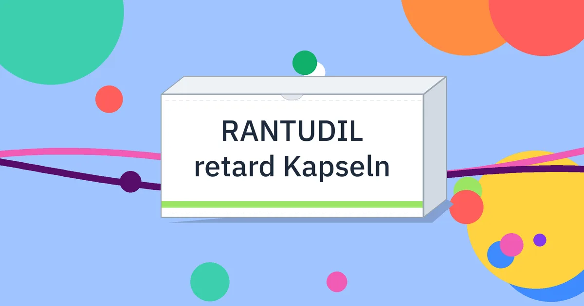 Symbolbild: Packung mit der Aufschrift RANTUDIL retard Kapseln (PZN 03351533) – Verfügbarkeit und Bezug in Apotheken in Frankfurt am Main