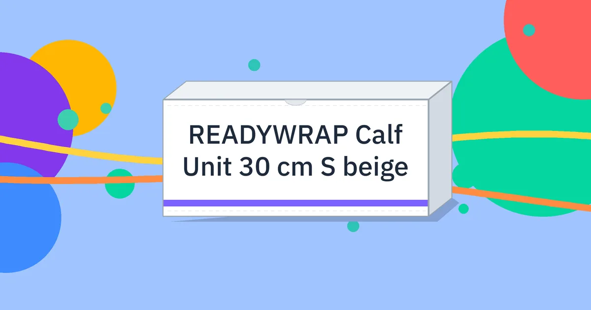 Symbolbild: Packung mit der Aufschrift READYWRAP Calf Unit 30 cm S beige (PZN 16566560) – Verfügbarkeit und Bezug in Apotheken in Frankfurt am Main