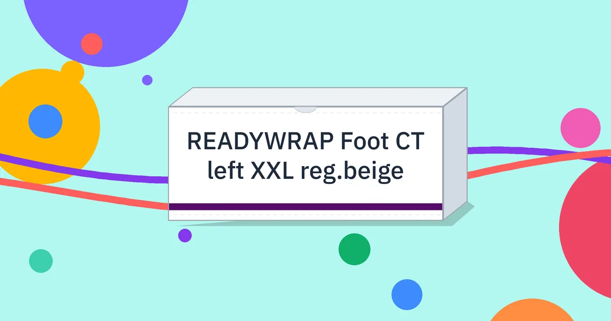 Symbolbild: Packung mit der Aufschrift READYWRAP Foot CT left XXL reg.beige (PZN 18008806) – Verfügbarkeit und Bezug in Apotheken in Frankfurt am Main
