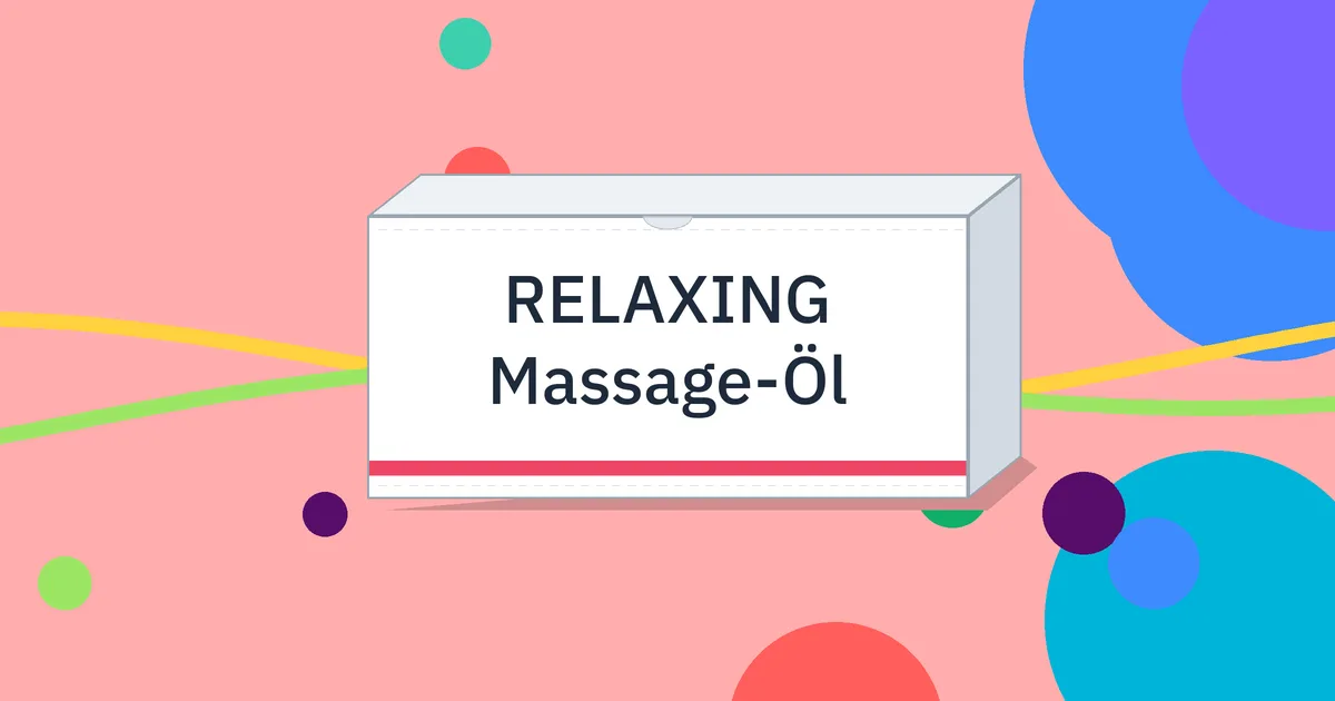 Symbolbild: Packung mit der Aufschrift RELAXING Massage-Öl (PZN 04003722) – Verfügbarkeit und Bezug in Apotheken in Frankfurt am Main