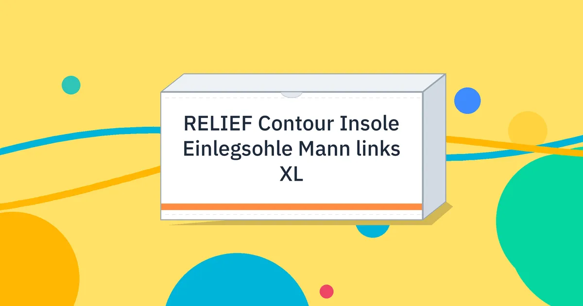 Symbolbild: Packung mit der Aufschrift RELIEF Contour Insole Einlegsohle Mann links XL (PZN 14255666) – Verfügbarkeit und Bezug in Apotheken in Frankfurt am Main