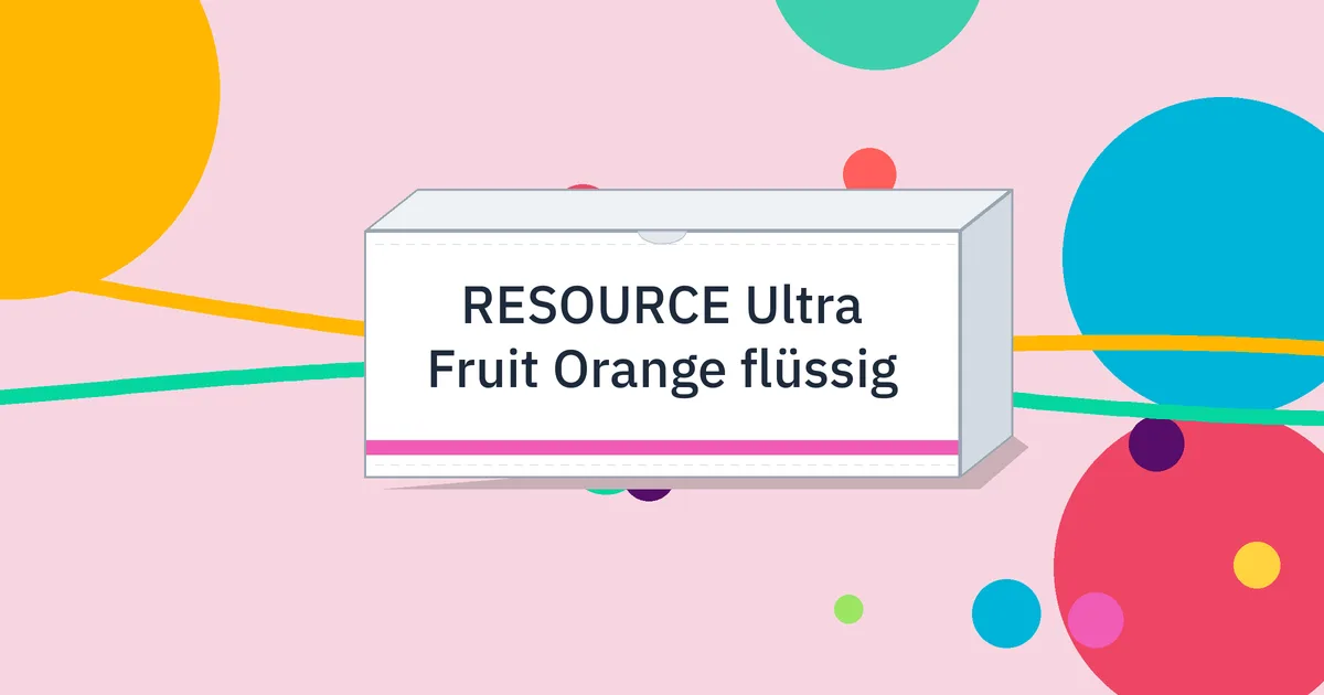 Symbolbild: Packung mit der Aufschrift RESOURCE Ultra Fruit Orange flüssig (PZN 19751163) – Verfügbarkeit und Bezug in Apotheken in Frankfurt am Main