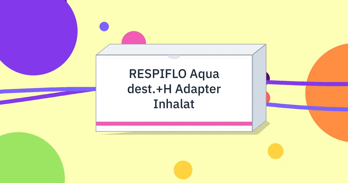 Symbolbild: Packung mit der Aufschrift RESPIFLO Aqua dest.+H Adapter Inhalat (PZN 06300074) – Verfügbarkeit und Bezug in Apotheken in Frankfurt am Main