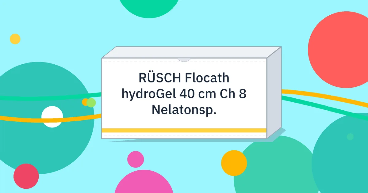 Symbolbild: Packung mit der Aufschrift RÜSCH Flocath hydroGel 40 cm Ch 8 Nelatonsp. (PZN 02163077) – Verfügbarkeit und Bezug in Apotheken in Frankfurt am Main