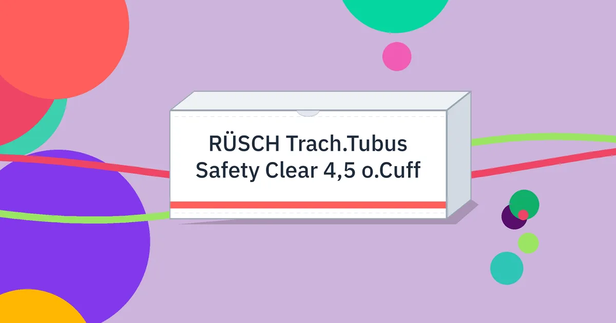 Symbolbild: Packung mit der Aufschrift RÜSCH Trach.Tubus Safety Clear 4,5 o.Cuff (PZN 04247565) – Verfügbarkeit und Bezug in Apotheken in Frankfurt am Main