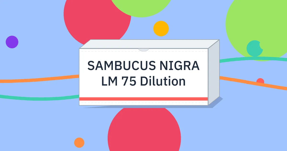 Symbolbild: Packung mit der Aufschrift SAMBUCUS NIGRA LM 75 Dilution (PZN 13181500) – Verfügbarkeit und Bezug in Apotheken in Frankfurt am Main