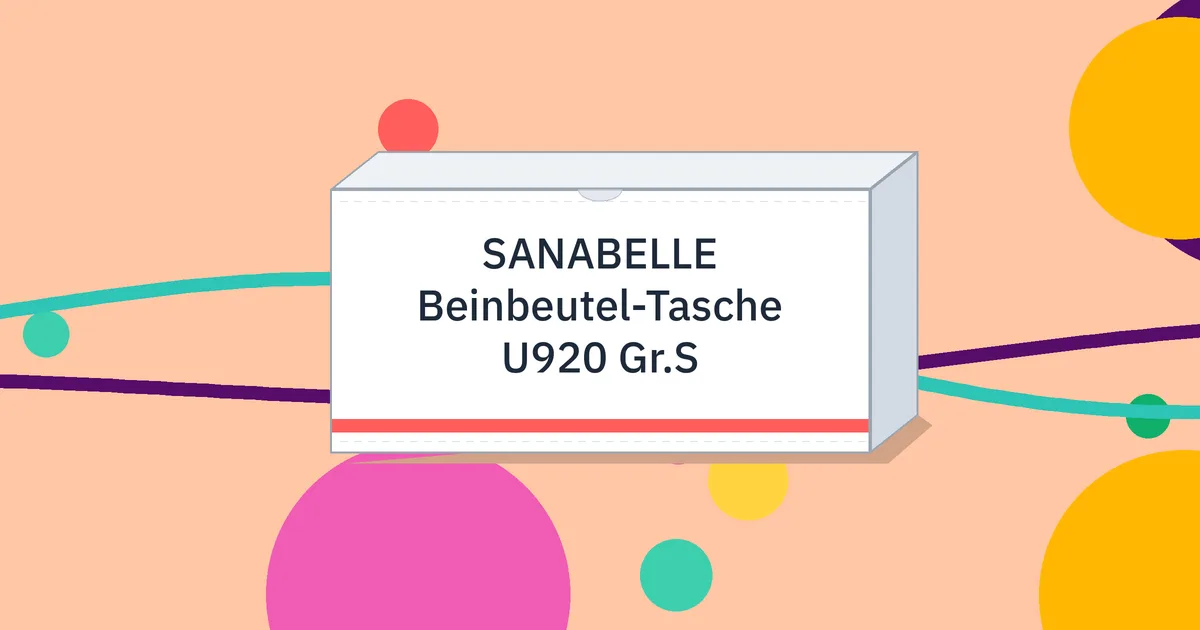 Symbolbild: Packung mit der Aufschrift SANABELLE Beinbeutel-Tasche U920 Gr.S (PZN 10069530) – Verfügbarkeit und Bezug in Apotheken in Frankfurt am Main