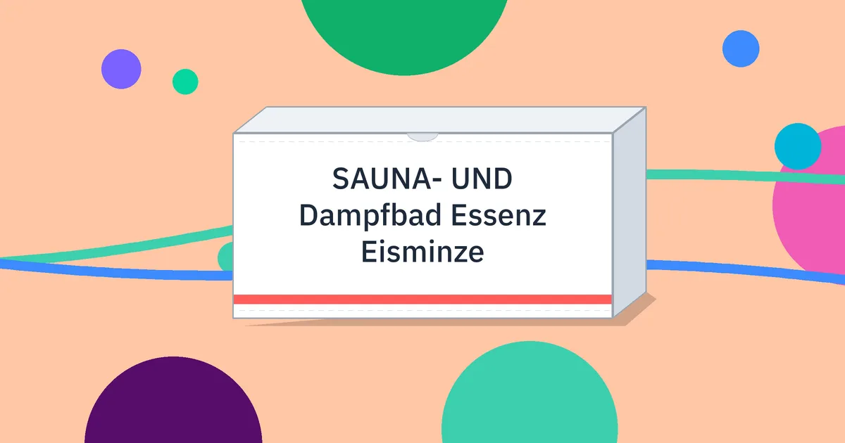 Symbolbild: Packung mit der Aufschrift SAUNA- UND Dampfbad Essenz Eisminze (PZN 10921600) – Verfügbarkeit und Bezug in Apotheken in Frankfurt am Main