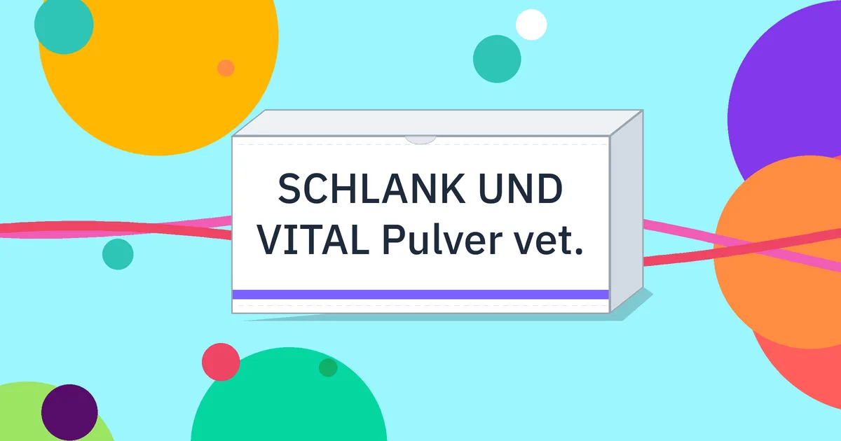 Symbolbild: Packung mit der Aufschrift SCHLANK UND VITAL Pulver vet. (PZN 01138315) – Verfügbarkeit und Bezug in Apotheken in Frankfurt am Main