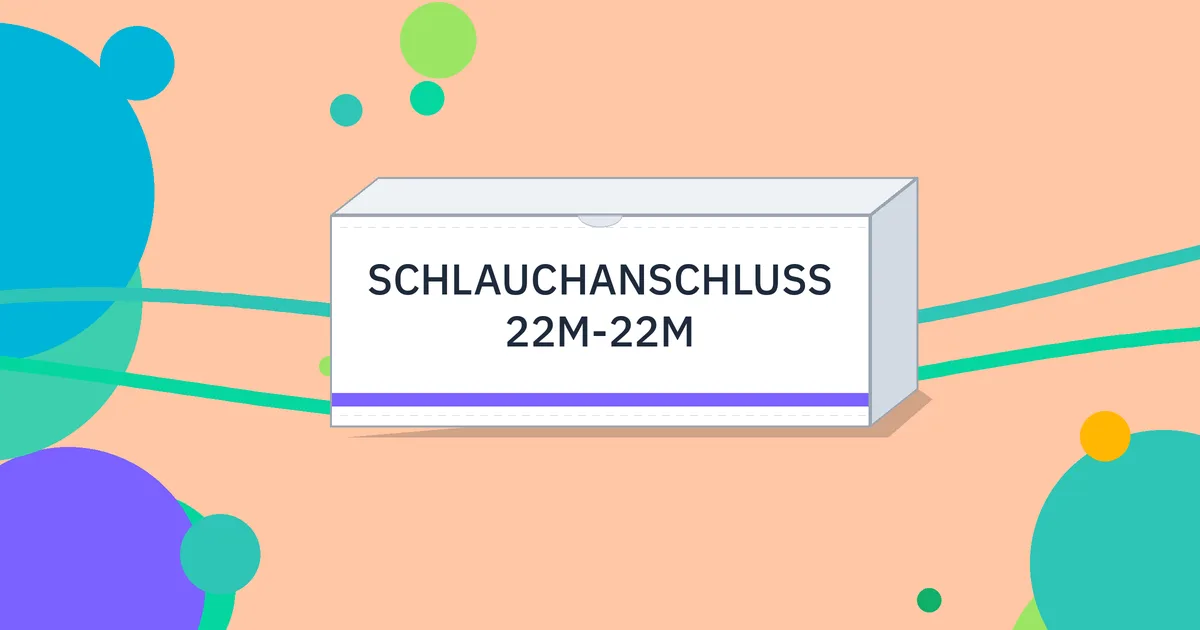 Symbolbild: Packung mit der Aufschrift SCHLAUCHANSCHLUSS 22M-22M (PZN 20205402) – Verfügbarkeit und Bezug in Apotheken in Frankfurt am Main