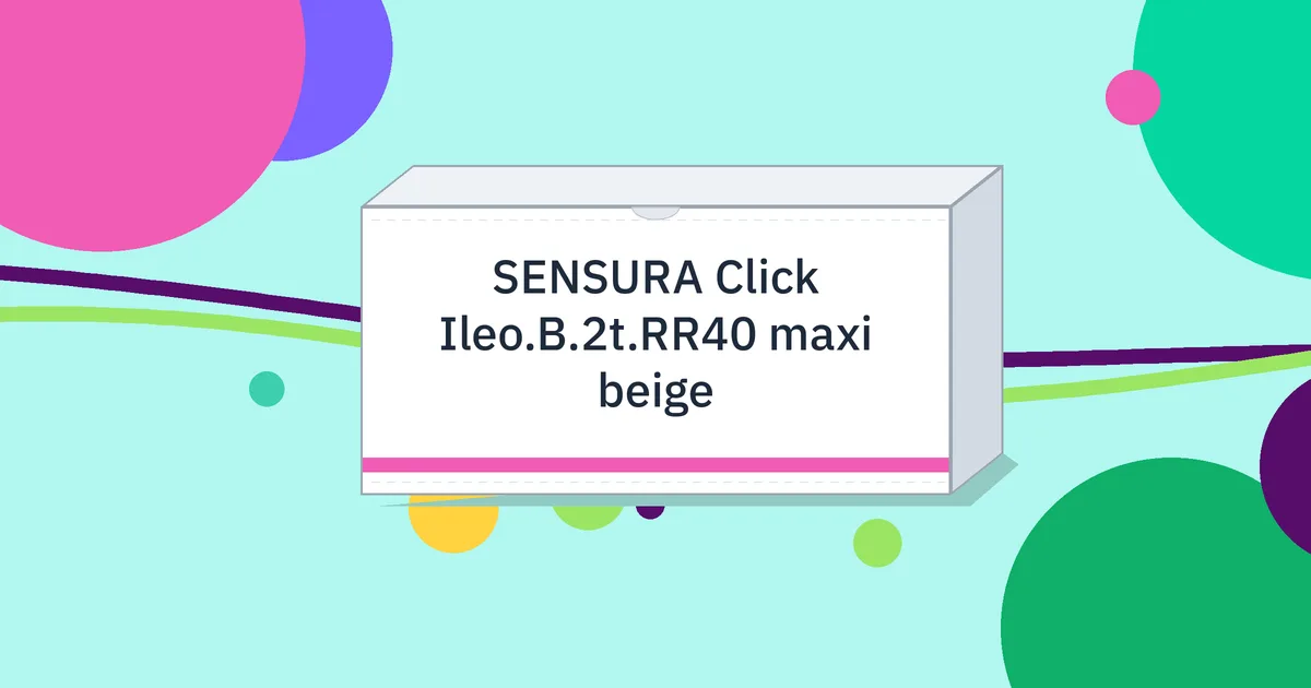 Symbolbild: Packung mit der Aufschrift SENSURA Click Ileo.B.2t.RR40 maxi beige (PZN 03104680) – Verfügbarkeit und Bezug in Apotheken in Frankfurt am Main