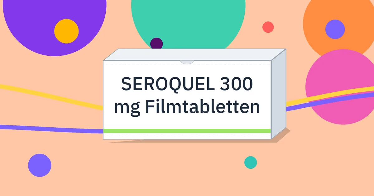 Symbolbild: Packung mit der Aufschrift SEROQUEL 300 mg Filmtabletten (PZN 04171508) – Verfügbarkeit und Bezug in Apotheken in Frankfurt am Main