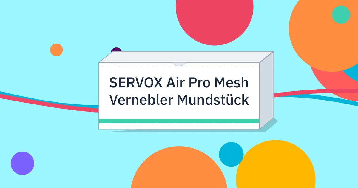 Symbolbild: Packung mit der Aufschrift SERVOX Air Pro Mesh Vernebler Mundstück (PZN 16001444) – Verfügbarkeit und Bezug in Apotheken in Frankfurt am Main