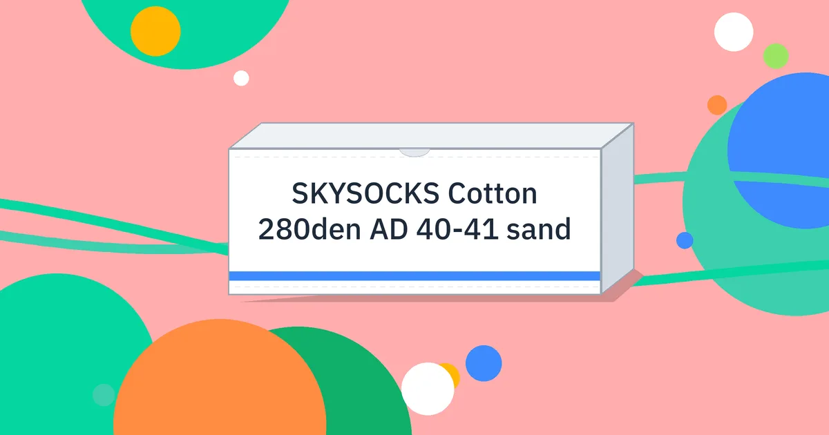 Symbolbild: Packung mit der Aufschrift SKYSOCKS Cotton 280den AD 40-41 sand (PZN 18664373) – Verfügbarkeit und Bezug in Apotheken in Frankfurt am Main