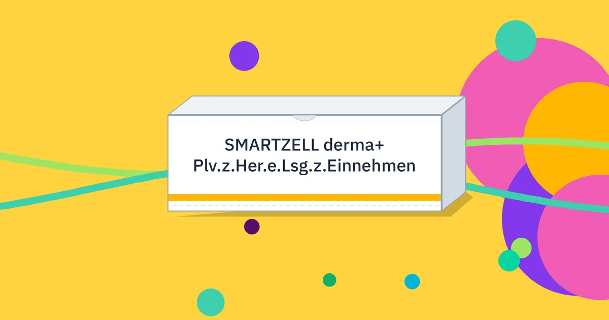 Symbolbild: Packung mit der Aufschrift SMARTZELL derma+ Plv.z.Her.e.Lsg.z.Einnehmen (PZN 11235918) – Verfügbarkeit und Bezug in Apotheken in Frankfurt am Main