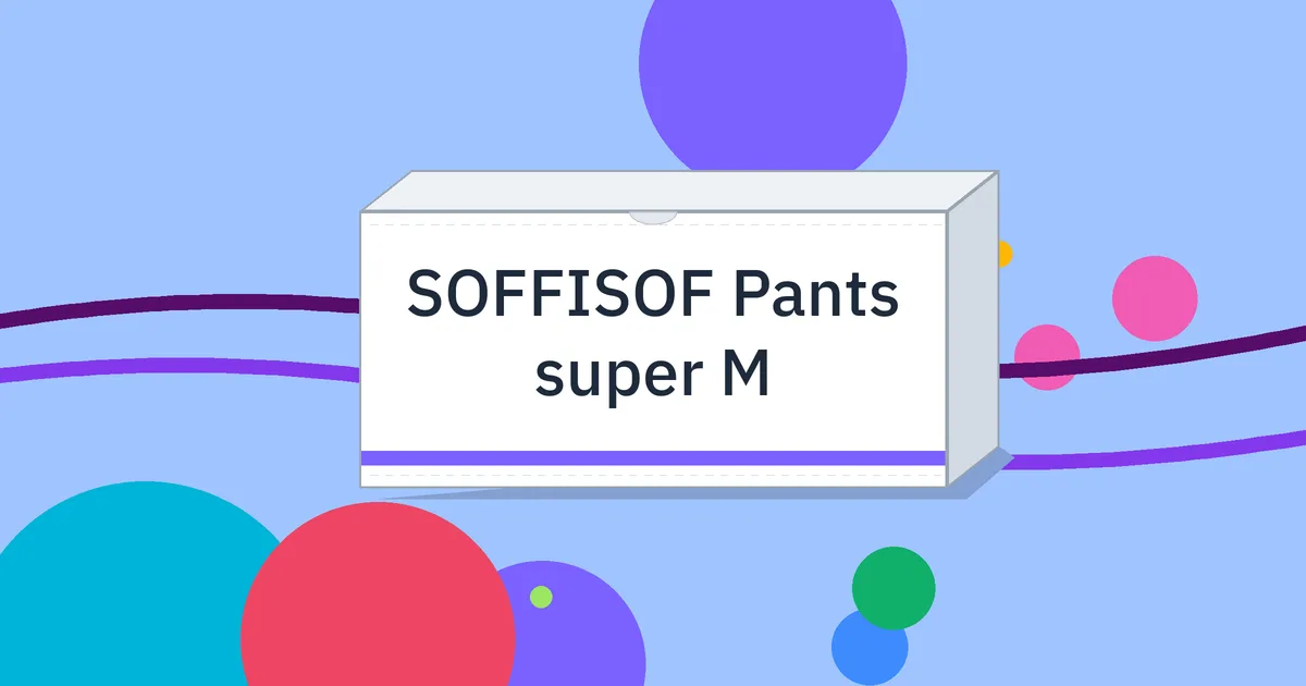 Symbolbild: Packung mit der Aufschrift SOFFISOF Pants super M (PZN 13720405) – Verfügbarkeit und Bezug in Apotheken in Frankfurt am Main