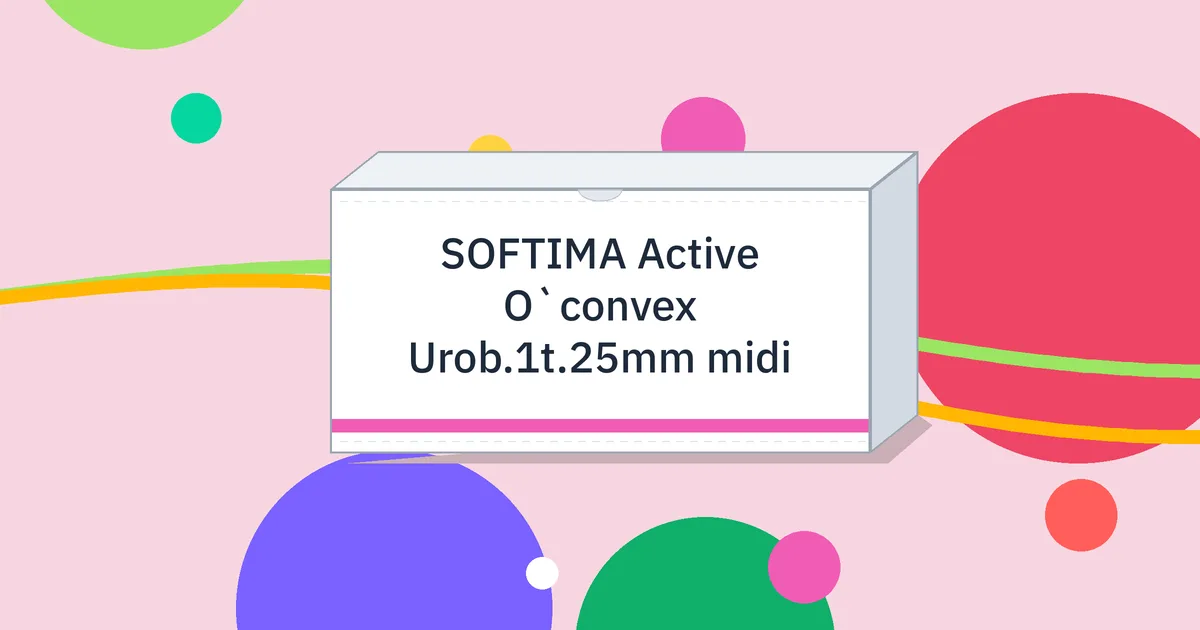 Symbolbild: Packung mit der Aufschrift SOFTIMA Active O`convex Urob.1t.25mm midi (PZN 18808228) – Verfügbarkeit und Bezug in Apotheken in Frankfurt am Main