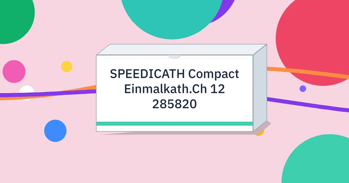 Symbolbild: Packung mit der Aufschrift SPEEDICATH Compact Einmalkath.Ch 12 285820 (PZN 04244986) – Verfügbarkeit und Bezug in Apotheken in Frankfurt am Main