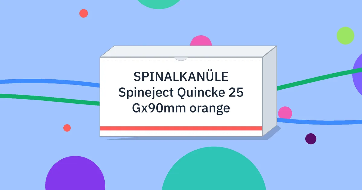 Symbolbild: Packung mit der Aufschrift SPINALKANÜLE Spineject Quincke 25 Gx90mm orange (PZN 16135676) – Verfügbarkeit und Bezug in Apotheken in Frankfurt am Main