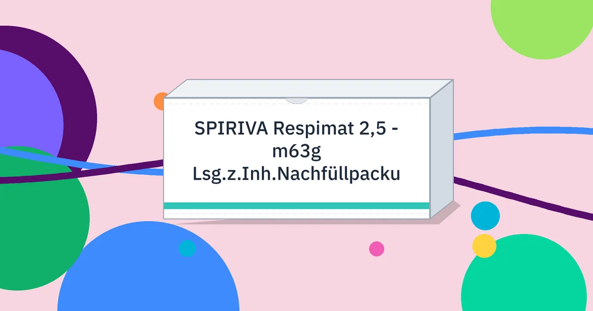 Symbolbild: Packung mit der Aufschrift SPIRIVA Respimat 2,5 -m63g Lsg.z.Inh.Nachfüllpacku (PZN 17636297) – Verfügbarkeit und Bezug in Apotheken in Frankfurt am Main