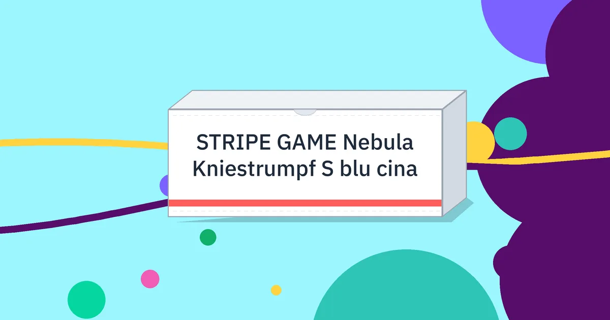 Symbolbild: Packung mit der Aufschrift STRIPE GAME Nebula Kniestrumpf S blu cina (PZN 20209848) – Verfügbarkeit und Bezug in Apotheken in Frankfurt am Main