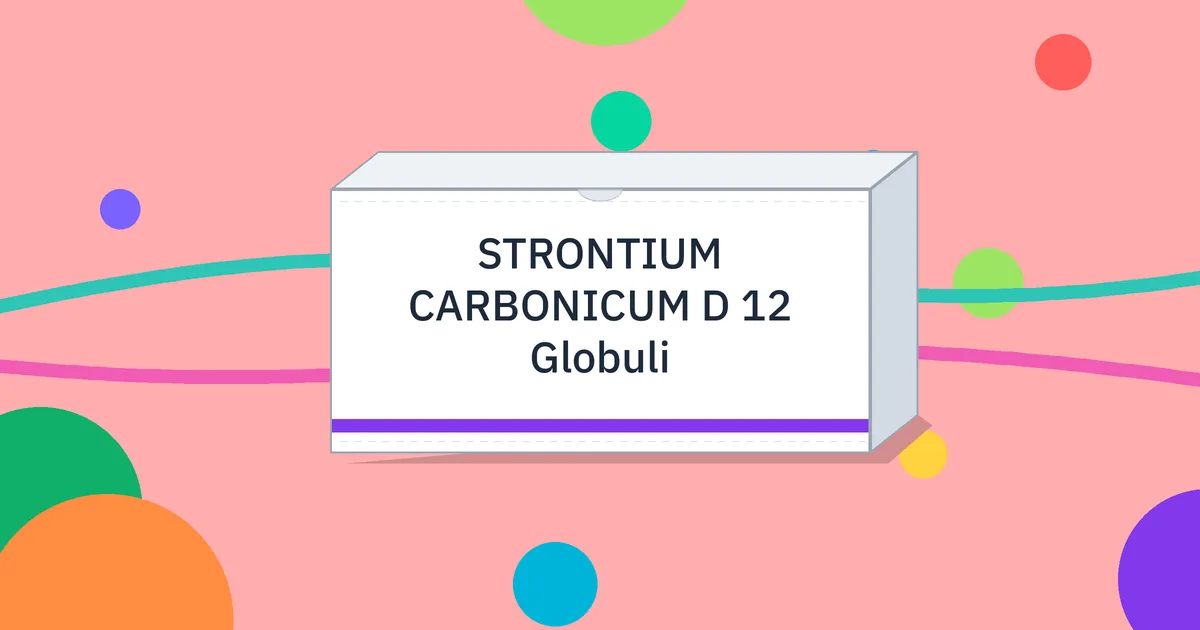 Symbolbild: Packung mit der Aufschrift STRONTIUM CARBONICUM D 12 Globuli (PZN 02123103) – Verfügbarkeit und Bezug in Apotheken in Frankfurt am Main