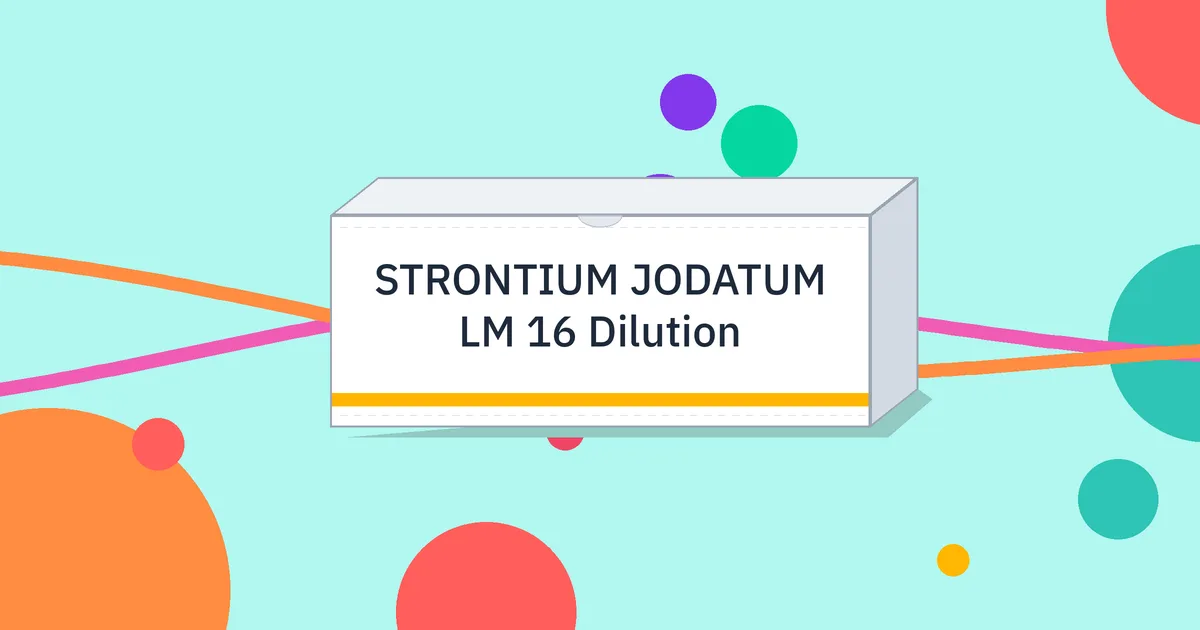 Symbolbild: Packung mit der Aufschrift STRONTIUM JODATUM LM 16 Dilution (PZN 13204017) – Verfügbarkeit und Bezug in Apotheken in Frankfurt am Main