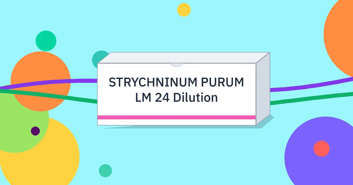 Symbolbild: Packung mit der Aufschrift STRYCHNINUM PURUM LM 24 Dilution (PZN 13207808) – Verfügbarkeit und Bezug in Apotheken in Frankfurt am Main
