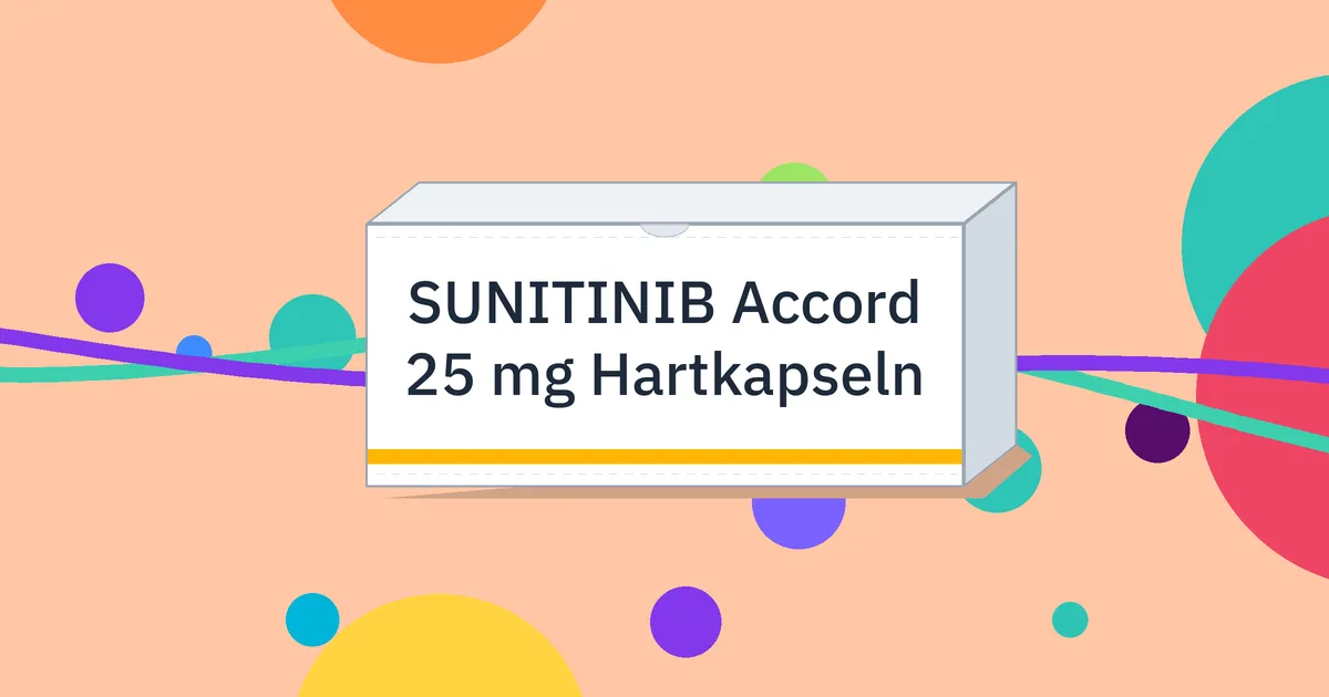 Symbolbild: Packung mit der Aufschrift SUNITINIB Accord 25 mg Hartkapseln (PZN 17289921) – Verfügbarkeit und Bezug in Apotheken in Frankfurt am Main