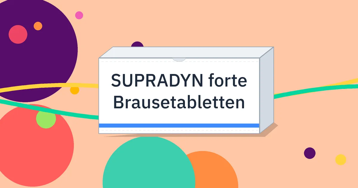 Symbolbild: Packung mit der Aufschrift SUPRADYN forte Brausetabletten (PZN 16571762) – Verfügbarkeit und Bezug in Apotheken in Frankfurt am Main