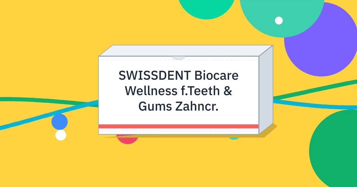 Symbolbild: Packung mit der Aufschrift SWISSDENT Biocare Wellness f.Teeth & Gums Zahncr. (PZN 11847685) – Verfügbarkeit und Bezug in Apotheken in Frankfurt am Main