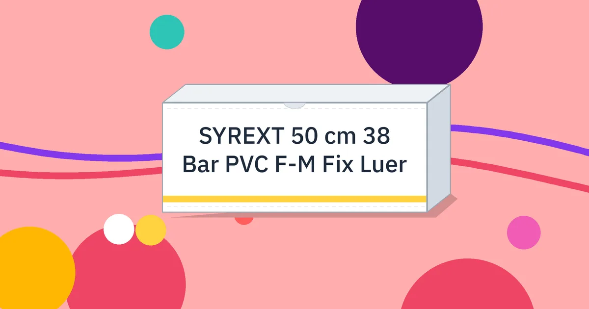 Symbolbild: Packung mit der Aufschrift SYREXT 50 cm 38 Bar PVC F-M Fix Luer (PZN 17897916) – Verfügbarkeit und Bezug in Apotheken in Frankfurt am Main