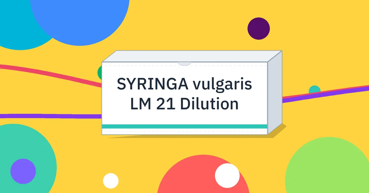 Symbolbild: Packung mit der Aufschrift SYRINGA vulgaris LM 21 Dilution (PZN 13685703) – Verfügbarkeit und Bezug in Apotheken in Frankfurt am Main