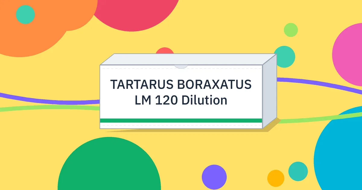 Symbolbild: Packung mit der Aufschrift TARTARUS BORAXATUS LM 120 Dilution (PZN 13215050) – Verfügbarkeit und Bezug in Apotheken in Frankfurt am Main