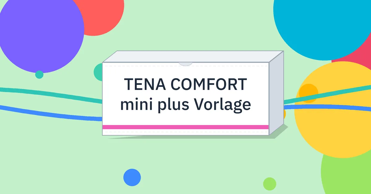 Symbolbild: Packung mit der Aufschrift TENA COMFORT mini plus Vorlage (PZN 03524821) – Verfügbarkeit und Bezug in Apotheken in Frankfurt am Main