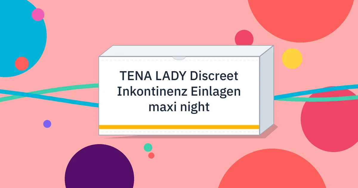 Symbolbild: Packung mit der Aufschrift TENA LADY Discreet Inkontinenz Einlagen maxi night (PZN 15246379) – Verfügbarkeit und Bezug in Apotheken in Frankfurt am Main