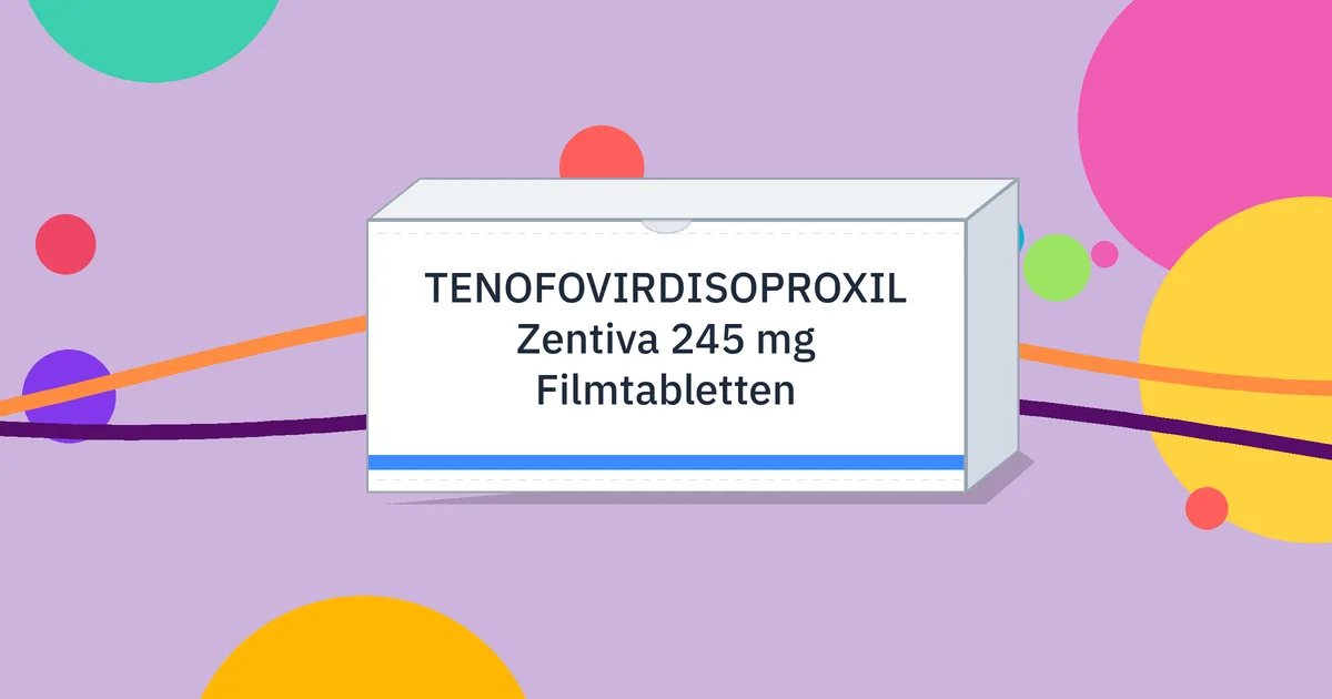 Symbolbild: Packung mit der Aufschrift TENOFOVIRDISOPROXIL Zentiva 245 mg Filmtabletten (PZN 15896539) – Verfügbarkeit und Bezug in Apotheken in Frankfurt am Main