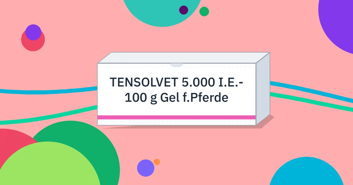 Symbolbild: Packung mit der Aufschrift TENSOLVET 5.000 I.E.-100 g Gel f.Pferde (PZN 14033492) – Verfügbarkeit und Bezug in Apotheken in Frankfurt am Main