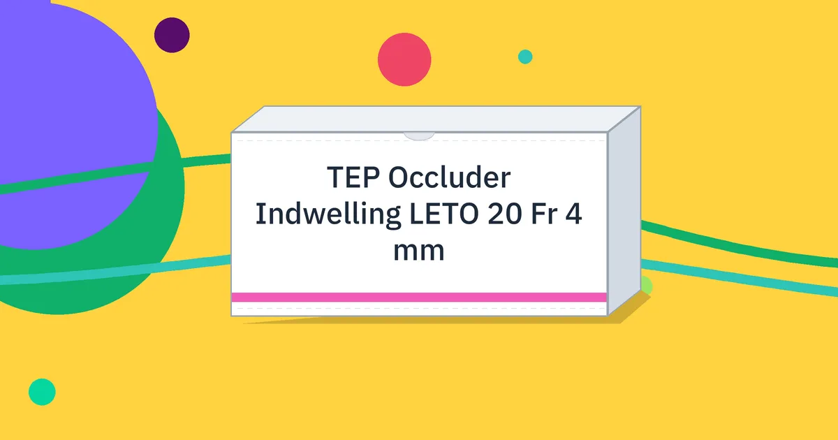 Symbolbild: Packung mit der Aufschrift TEP Occluder Indwelling LETO 20 Fr 4 mm (PZN 20087196) – Verfügbarkeit und Bezug in Apotheken in Frankfurt am Main