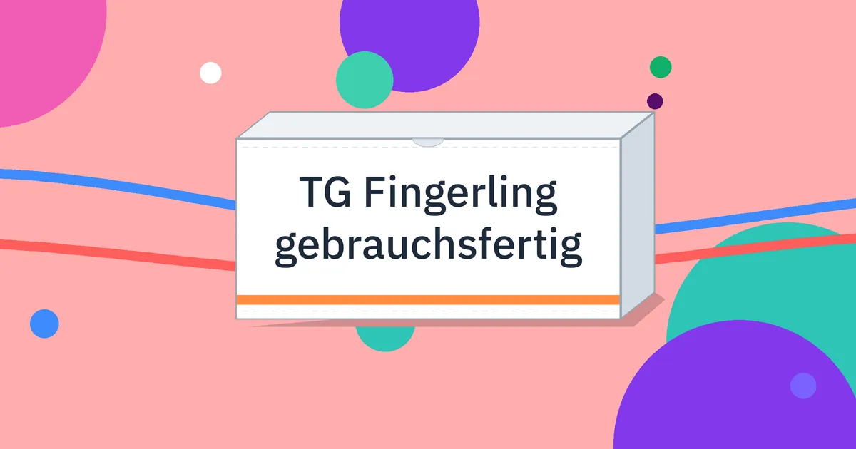 Symbolbild: Packung mit der Aufschrift TG Fingerling gebrauchsfertig (PZN 15430835) – Verfügbarkeit und Bezug in Apotheken in Frankfurt am Main