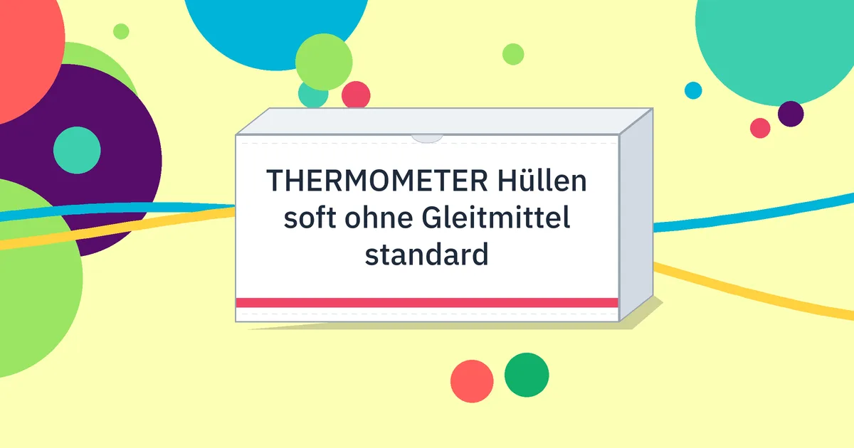Symbolbild: Packung mit der Aufschrift THERMOMETER Hüllen soft ohne Gleitmittel standard (PZN 09897227) – Verfügbarkeit und Bezug in Apotheken in Frankfurt am Main