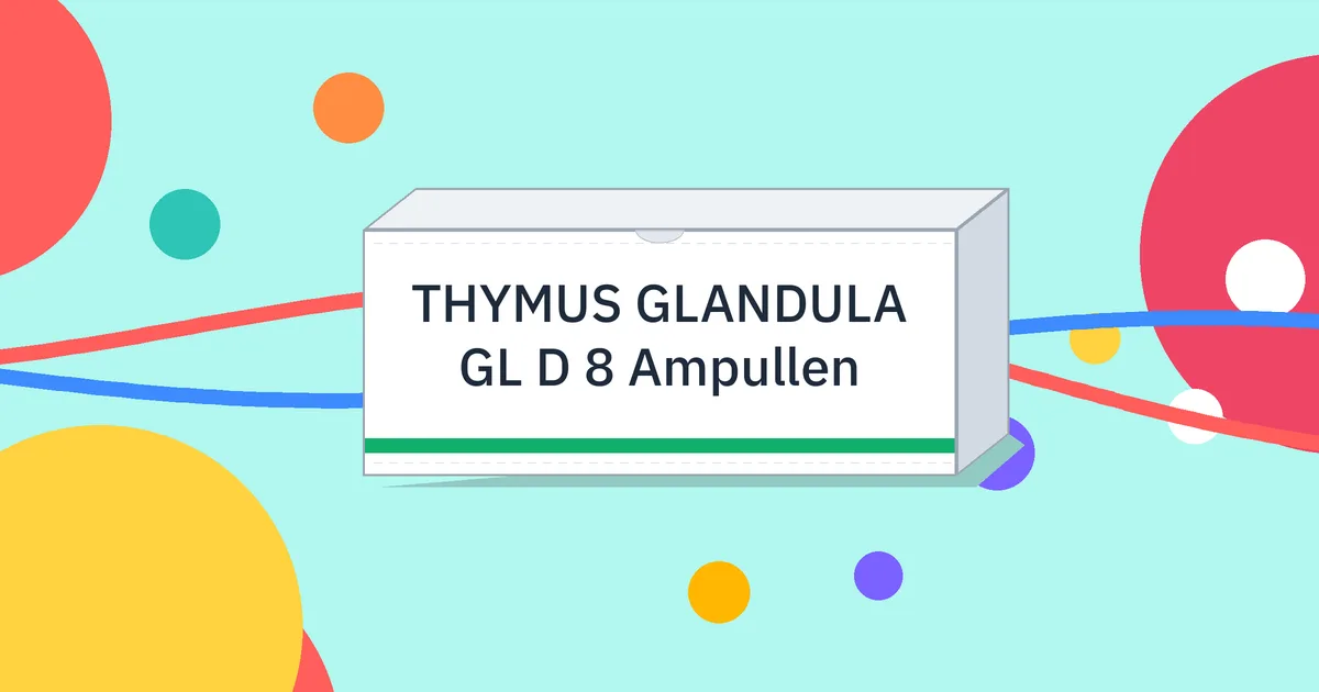 Symbolbild: Packung mit der Aufschrift THYMUS GLANDULA GL D 8 Ampullen (PZN 03353928) – Verfügbarkeit und Bezug in Apotheken in Frankfurt am Main
