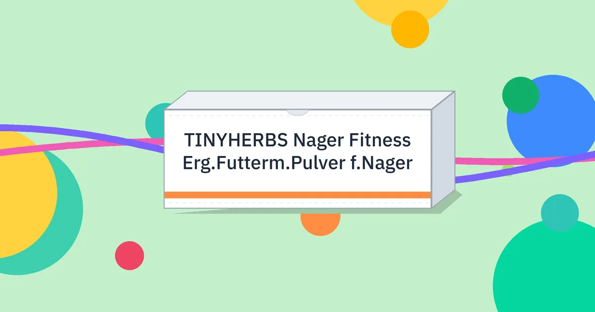Symbolbild: Packung mit der Aufschrift TINYHERBS Nager Fitness Erg.Futterm.Pulver f.Nager (PZN 19623695) – Verfügbarkeit und Bezug in Apotheken in Frankfurt am Main