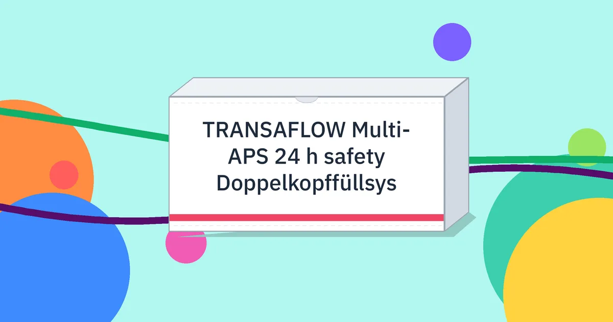 Symbolbild: Packung mit der Aufschrift TRANSAFLOW Multi-APS 24 h safety Doppelkopffüllsys (PZN 18817227) – Verfügbarkeit und Bezug in Apotheken in Frankfurt am Main