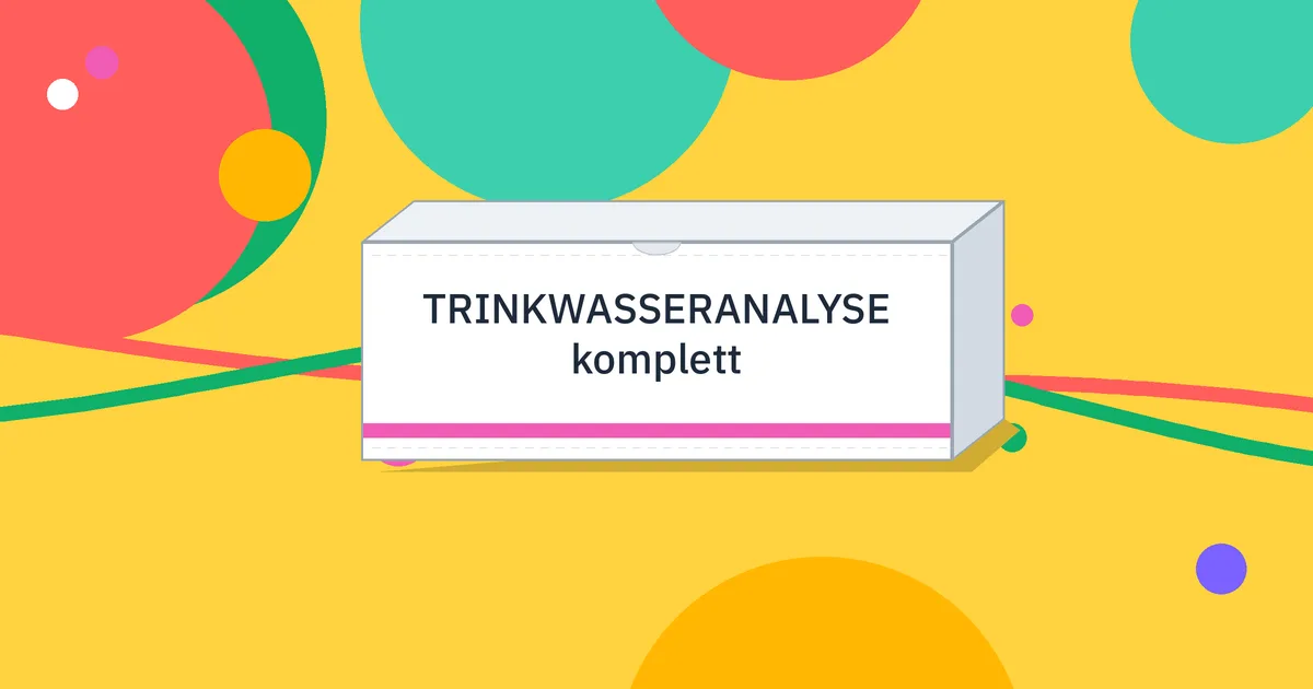 Symbolbild: Packung mit der Aufschrift TRINKWASSERANALYSE komplett (PZN 10527205) – Verfügbarkeit und Bezug in Apotheken in Frankfurt am Main