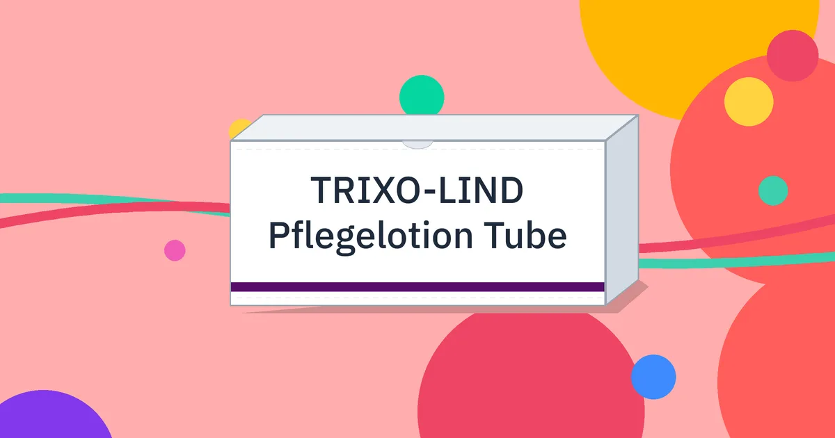 Symbolbild: Packung mit der Aufschrift TRIXO-LIND Pflegelotion Tube (PZN 17581573) – Verfügbarkeit und Bezug in Apotheken in Frankfurt am Main