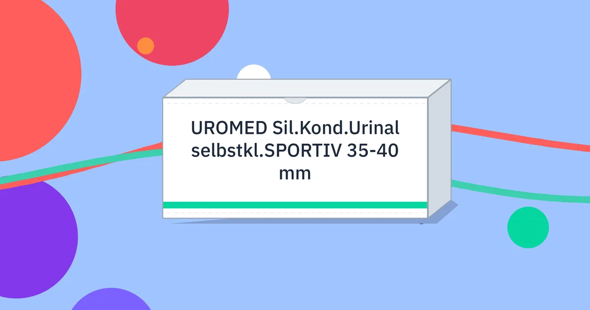 Symbolbild: Packung mit der Aufschrift UROMED Sil.Kond.Urinal selbstkl.SPORTIV 35-40 mm (PZN 18389665) – Verfügbarkeit und Bezug in Apotheken in Frankfurt am Main